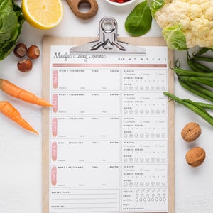 Printable Food Diary, A4 A5 Letter Happy Planner Classic Daily Food ...