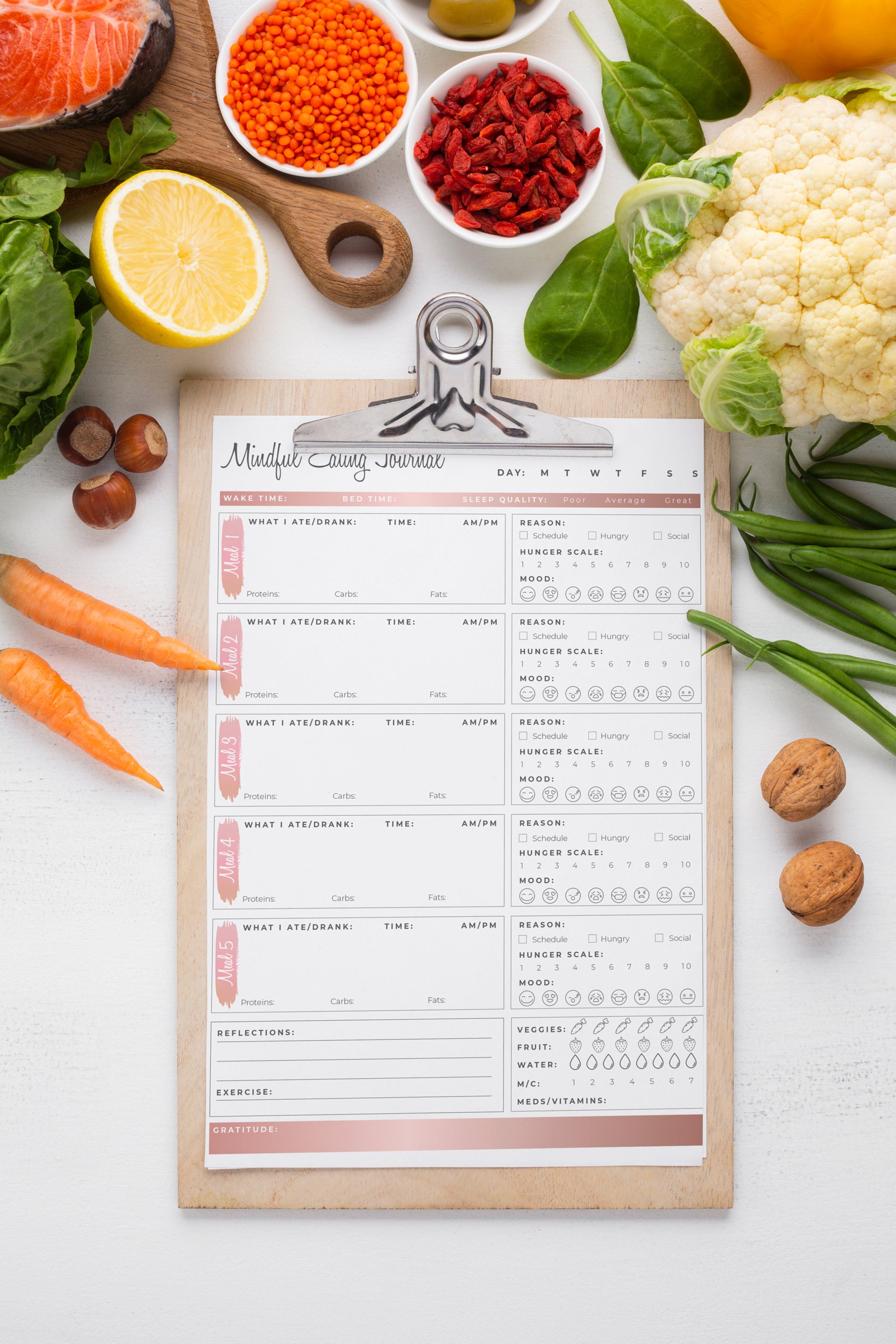Printable Food Diary A4 A5 Letter Happy Planner Classic Daily | Etsy