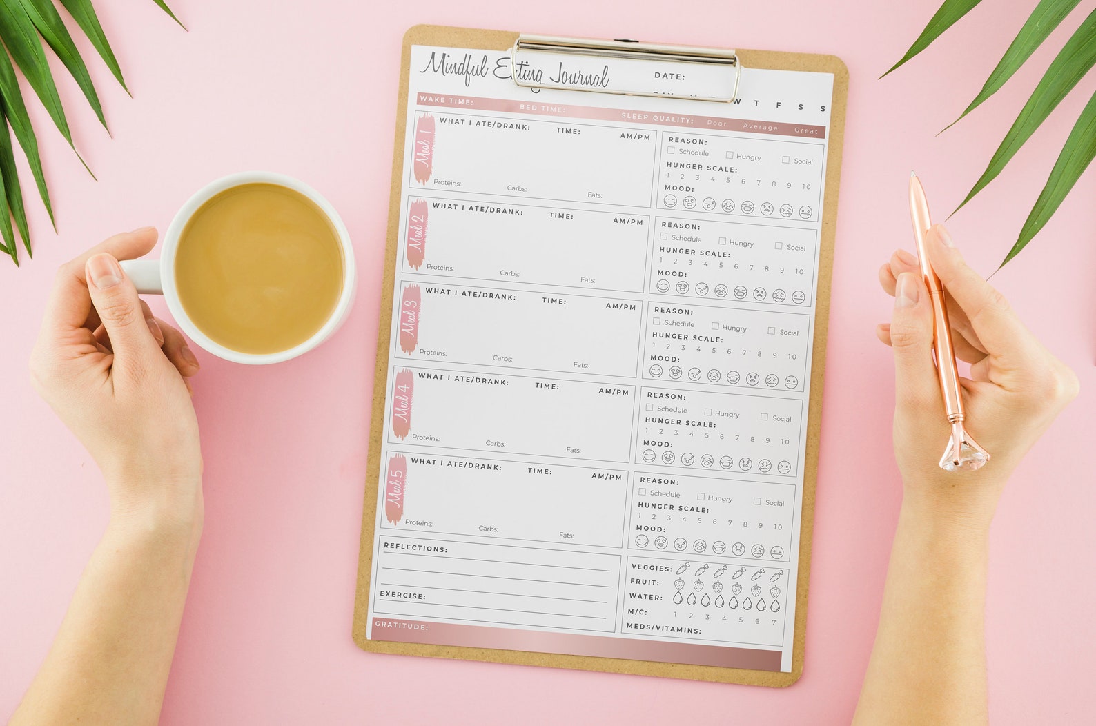 Printable Food Diary A4 A5 Letter Happy Planner Classic Daily | Etsy