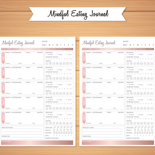 Intuitive Eating Journal Nutrition Mindset Printable Planner - Etsy