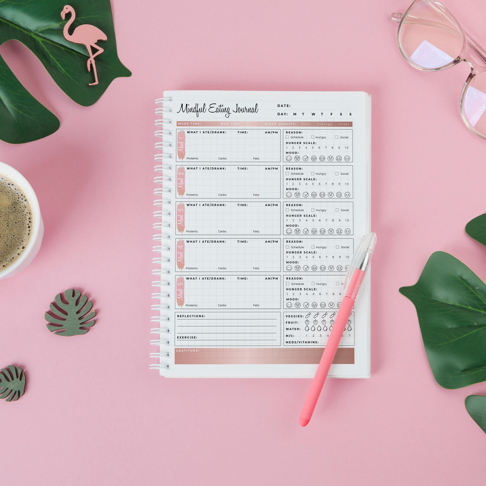 Printable Food Diary A4 A5 Letter Happy Planner Classic Daily | Etsy