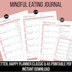 Printable Food Diary A4 A5 Letter Happy Planner Classic Daily - Etsy