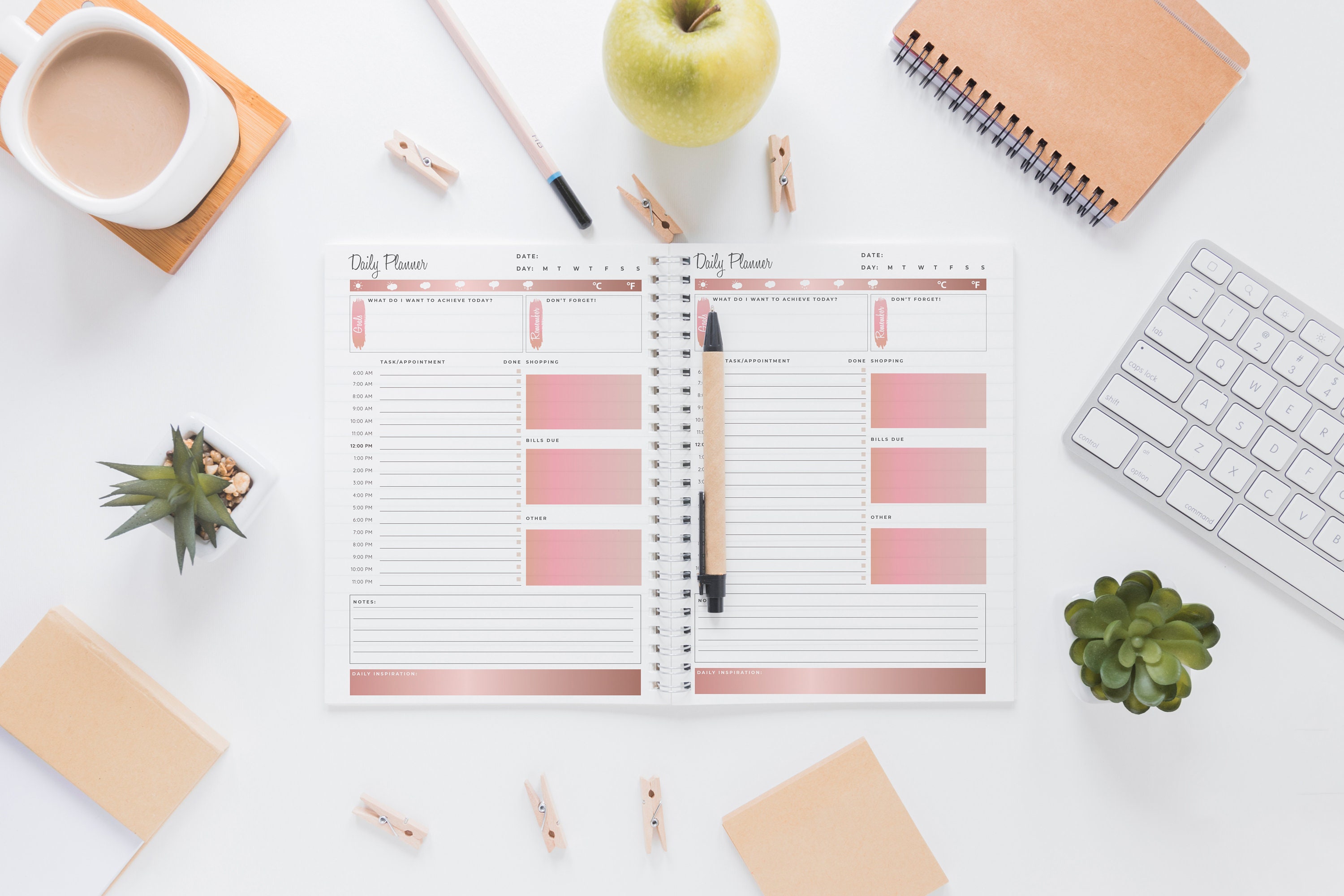 Undated Planner Daily Tracker Printable PDF A4 Letter & | Etsy