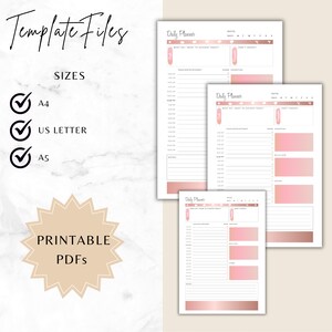 Undated Planner | Daily Tracker | Printable PDF | A4 Letter & A5 ...
