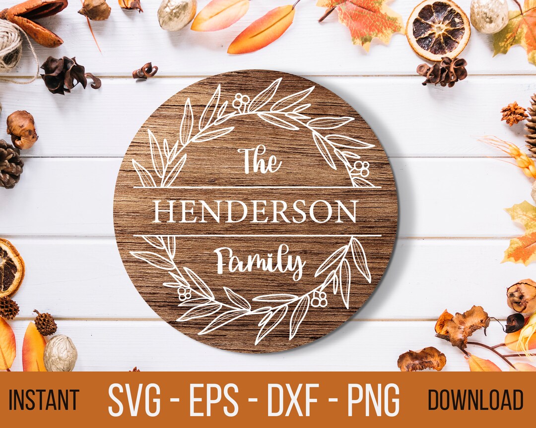 Last Name SVG Family Name SVG Wreath Surname Svg Png Dxf - Etsy