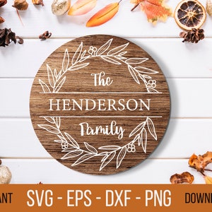 Last Name SVG Family Name SVG Wreath Surname Svg Png Dxf - Etsy