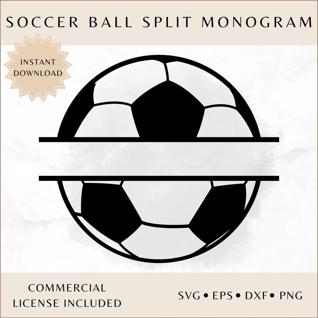 Split Soccer Ball SVG, Split Soccer Ball Monogram, Soccer Balls Svg ...