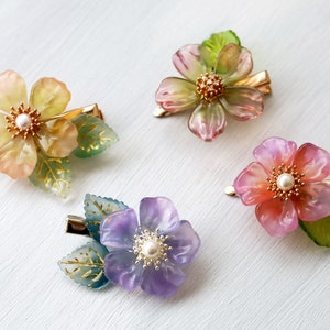 Spring Flower Hair Clip. Handmade Flower Hairclip. Garden Flower Hair ...