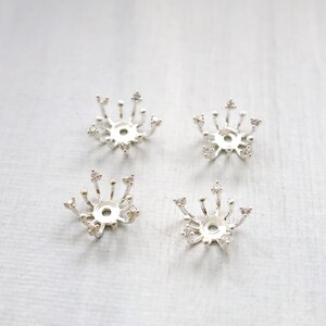 4 PCS Flower Center Beads. Rhinestone Flower Stamen Bead Caps. Brass ...