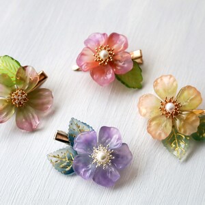 Spring Flower Hair Clip. Handmade Flower Hairclip. Garden Flower Hair ...