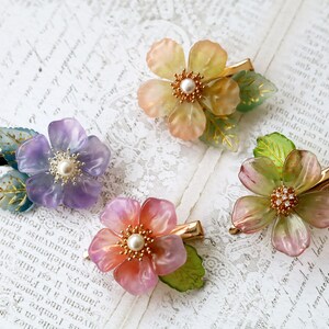 Spring Flower Hair Clip. Handmade Flower Hairclip. Garden Flower Hair ...