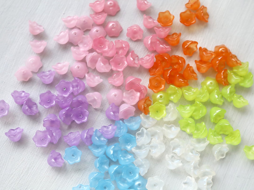 20 PCS Small Bell Flower Beads. Lily of the Valley Flower Bead. Glass ...