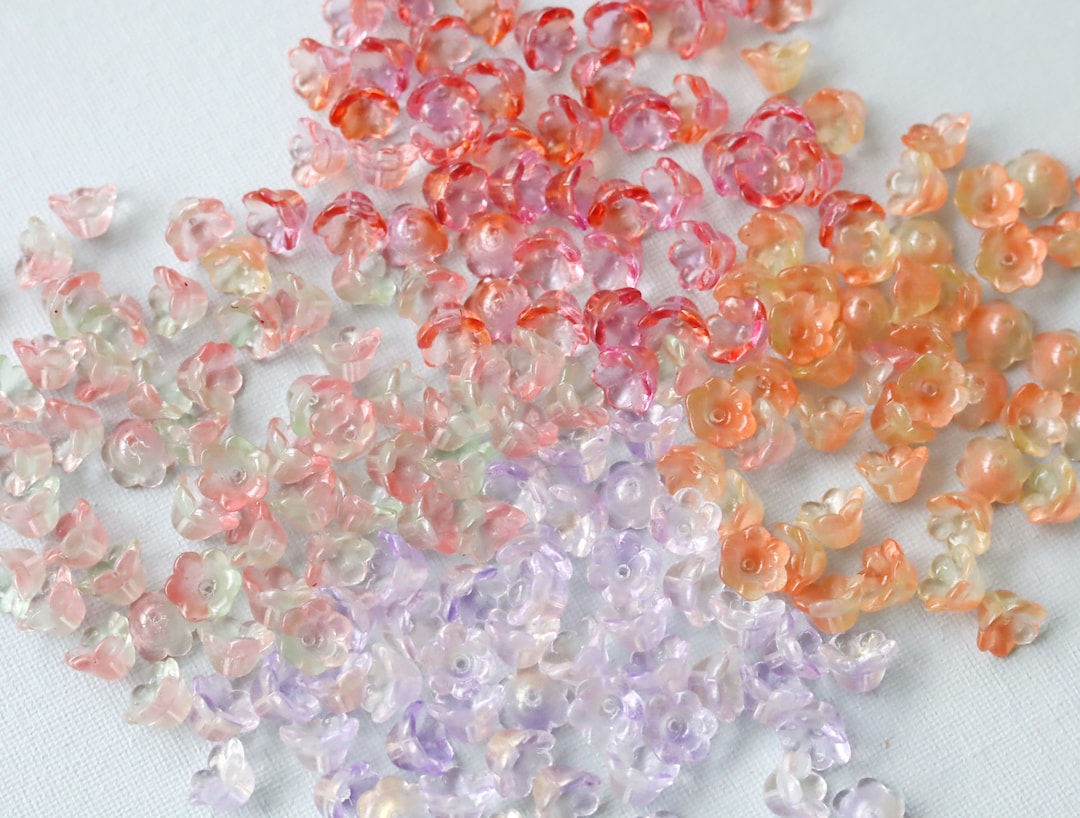 20 PCS Bell Flower Beads. Spring Color Lily of the Valley Flower Bead ...