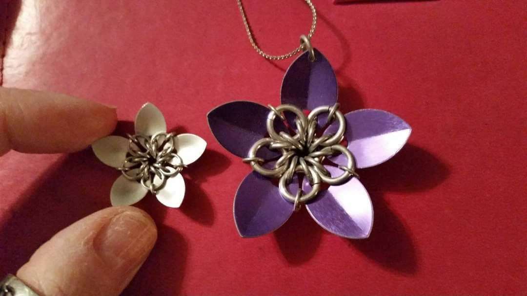 Now 2 Sizes! Scalemail Chainmail Flower. 5 Petal. - Etsy