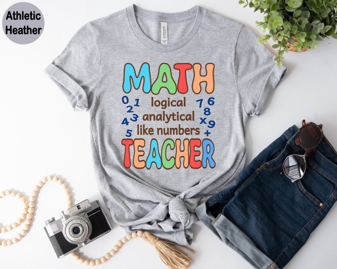 Math Teacher Facts Traits Shirt / Retro Font Math Teacher - Etsy