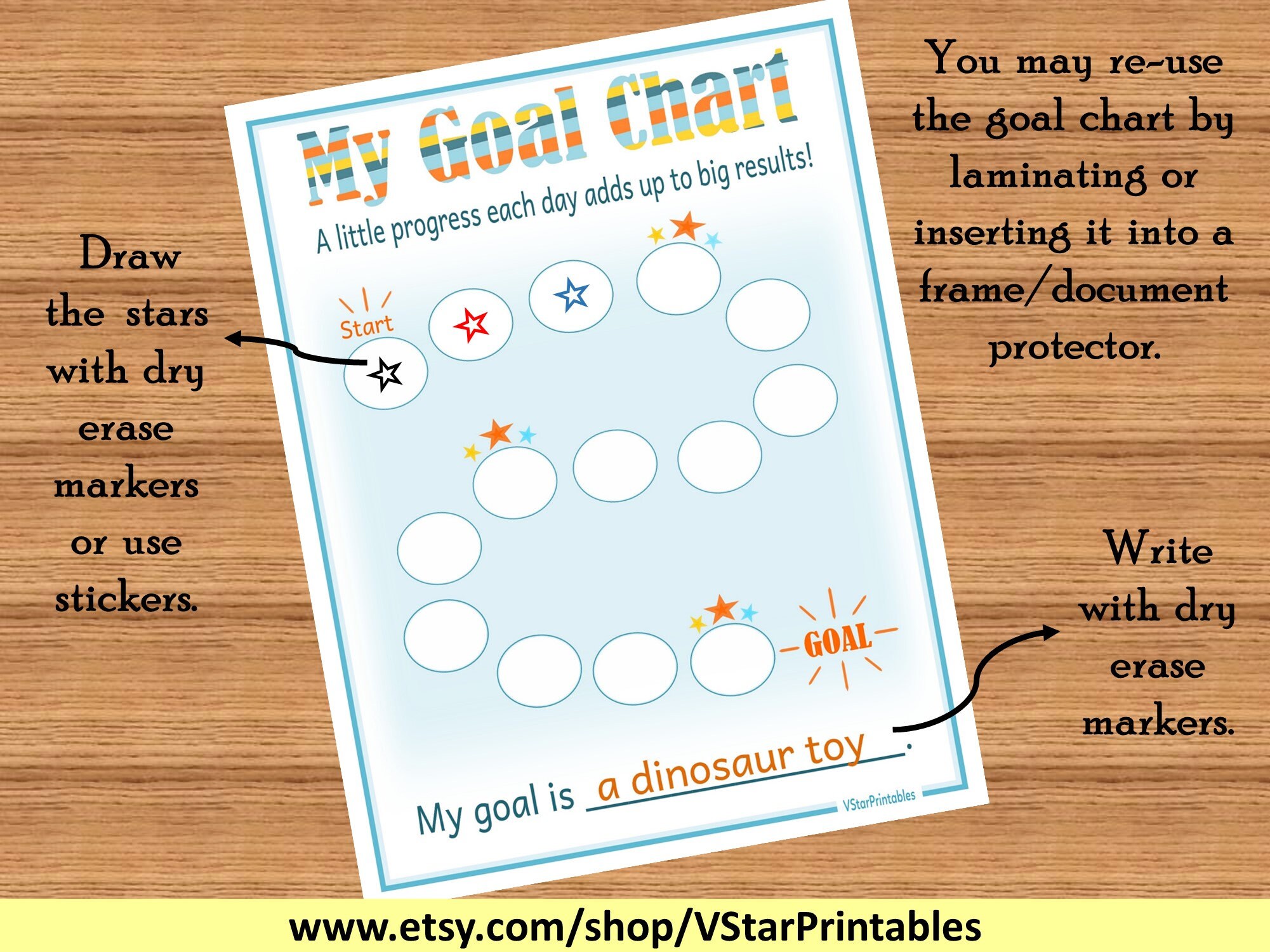 Goal Chart/printable Reward Chart for Kids/chores Tracker ...
