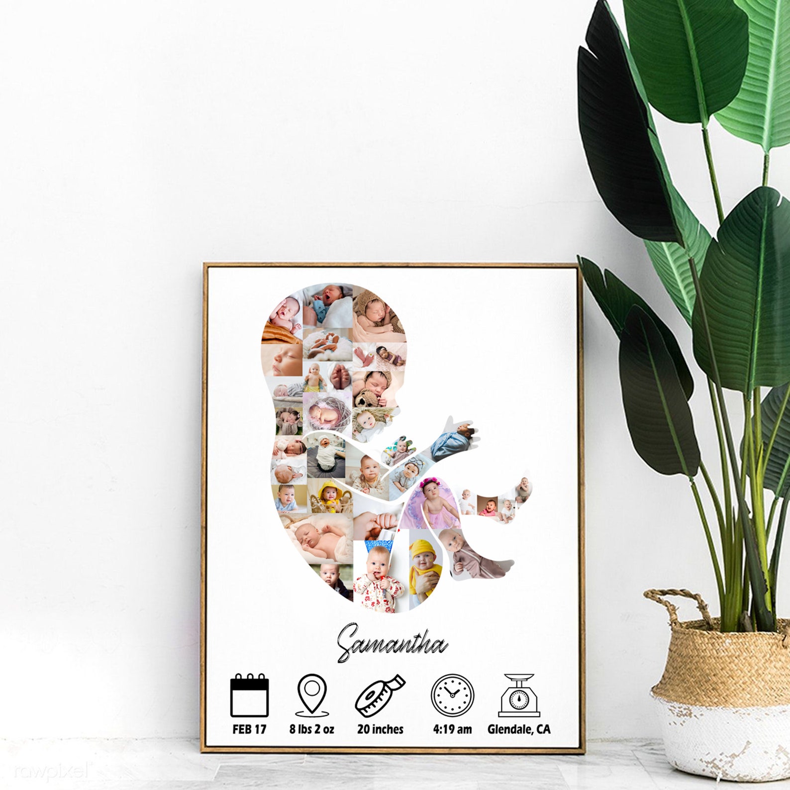 Personalize Newborn Baby Stats Poster Baby Birth Details - Etsy