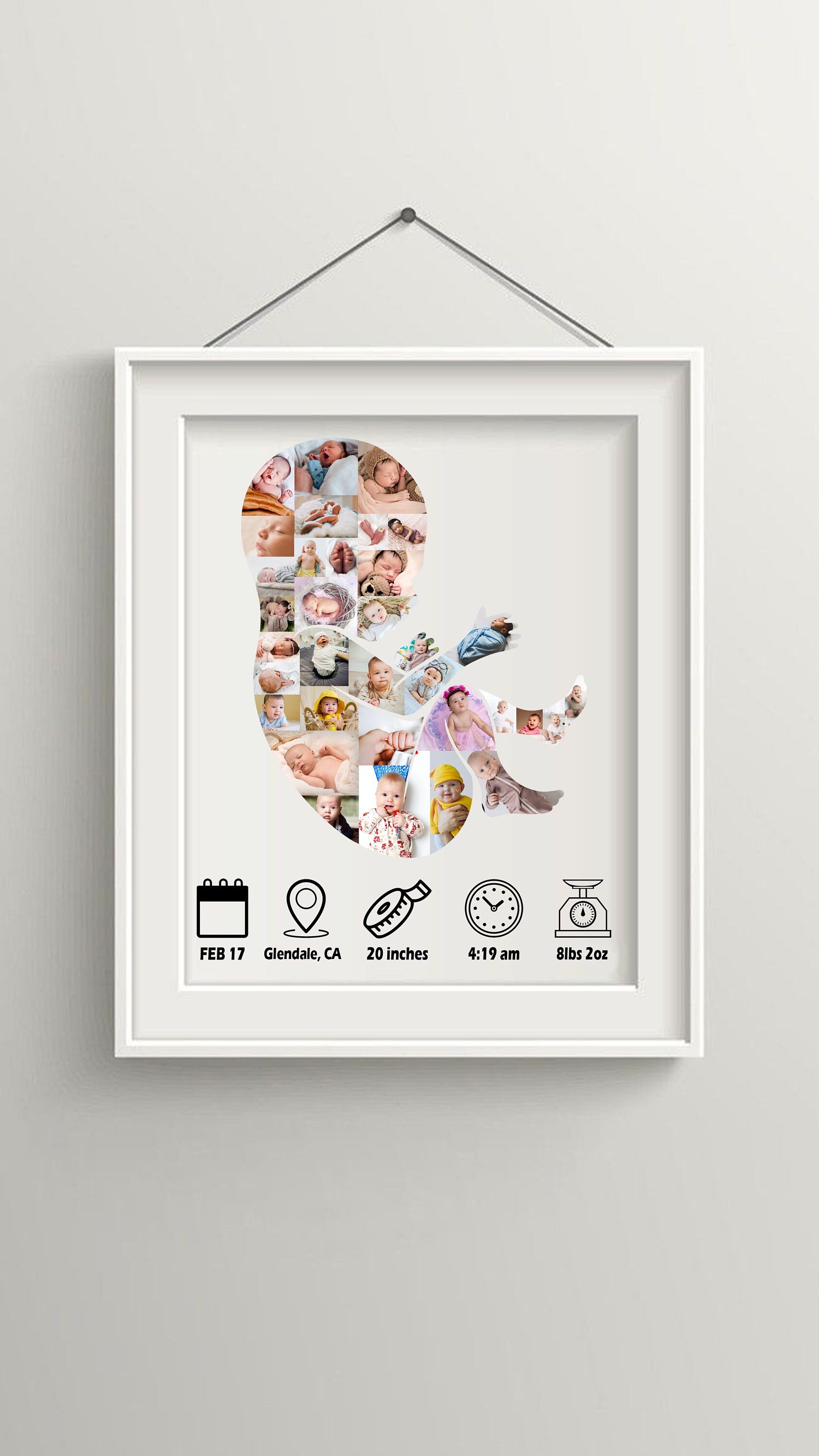 Personalize Newborn Baby Stats Poster, Baby Birth Details, Baby Birth ...