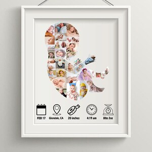 Custom Baby Collage, Personalize Photo Collage, Baby Photo Collage Gift ...