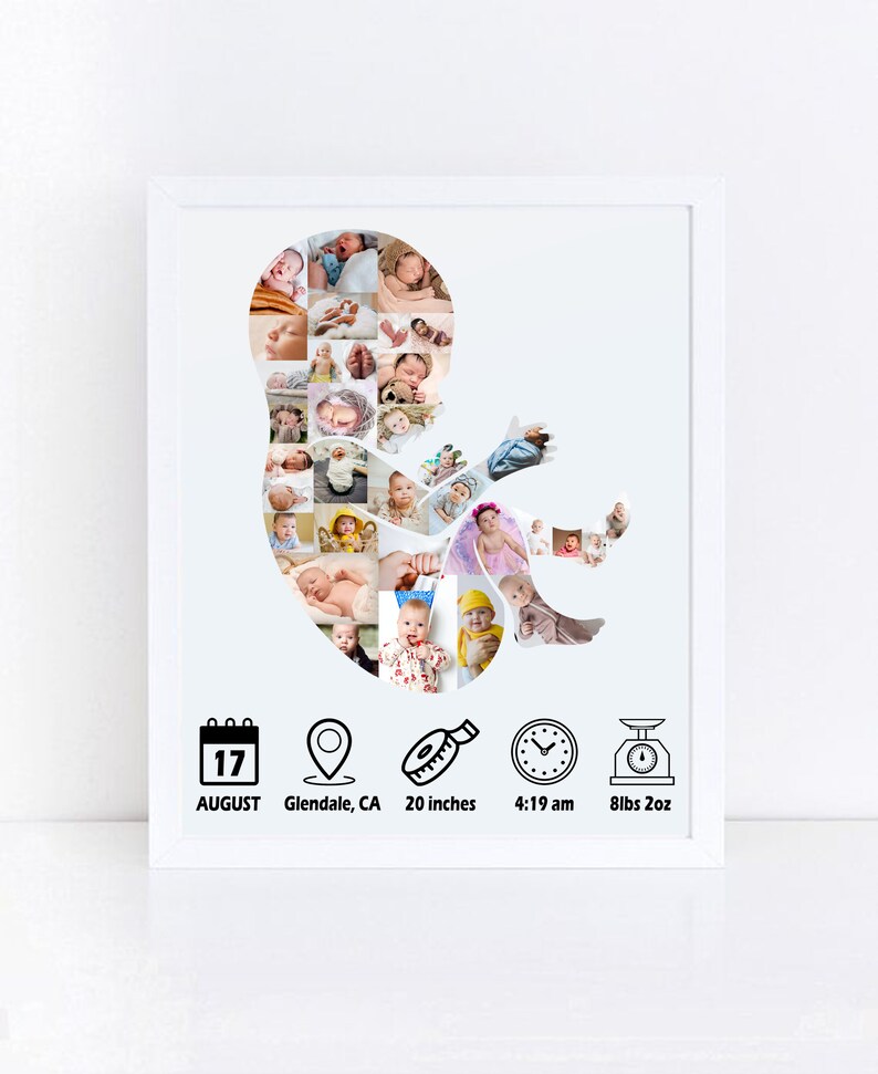 Personalize Newborn Baby Stats Poster, Baby Birth Details, Baby Birth ...
