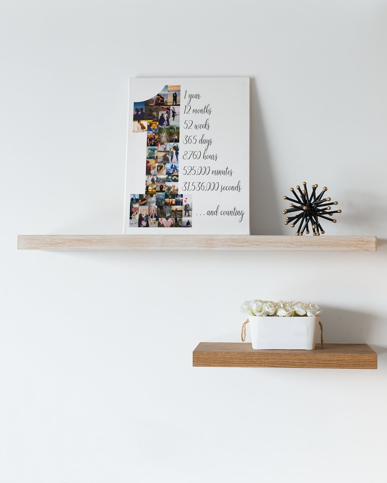 Custom First Anniversary Collage Gift 1 Year Anniversary Gift - Etsy