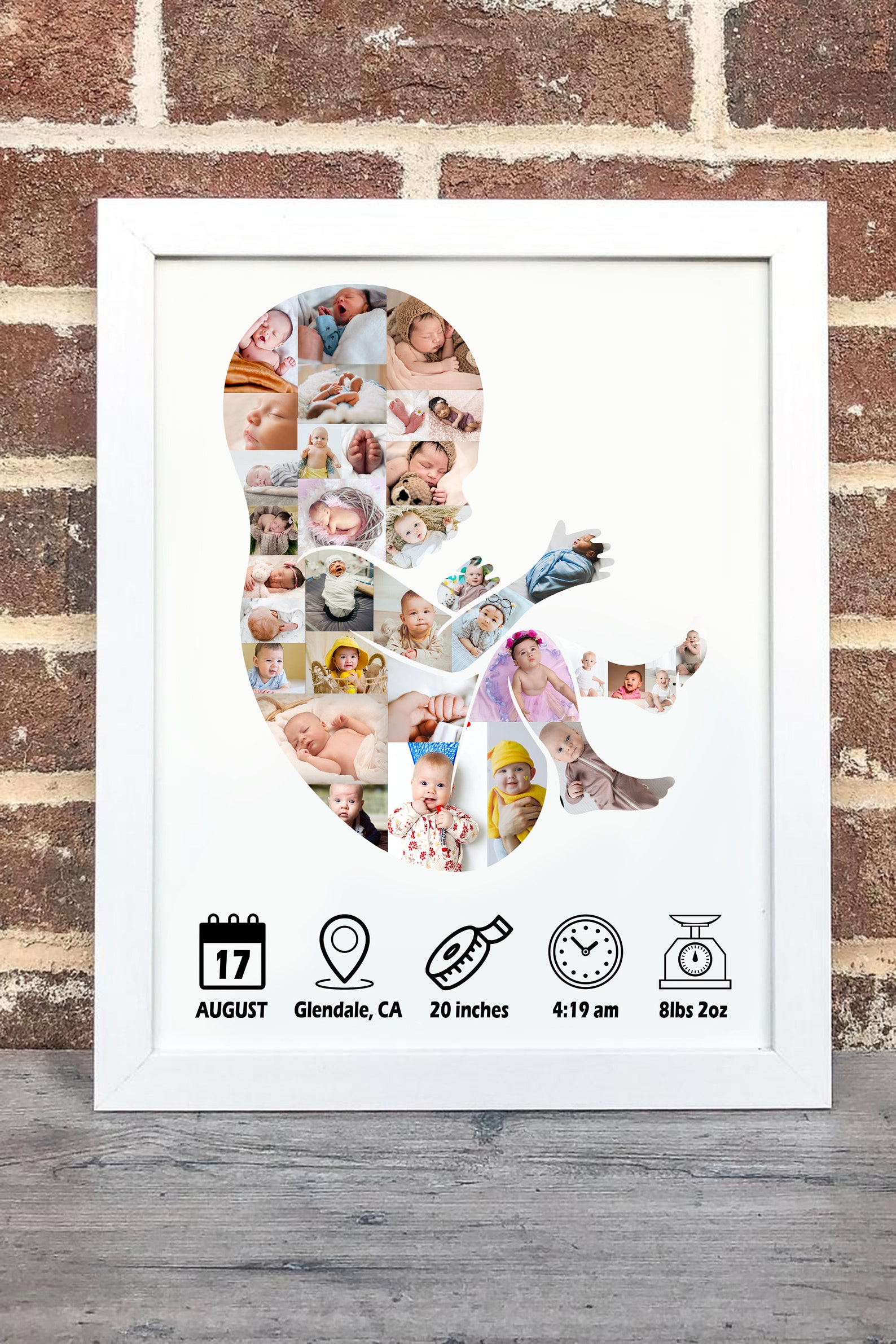 Personalize Newborn Baby Stats Poster, Baby Birth Details, Baby Birth ...