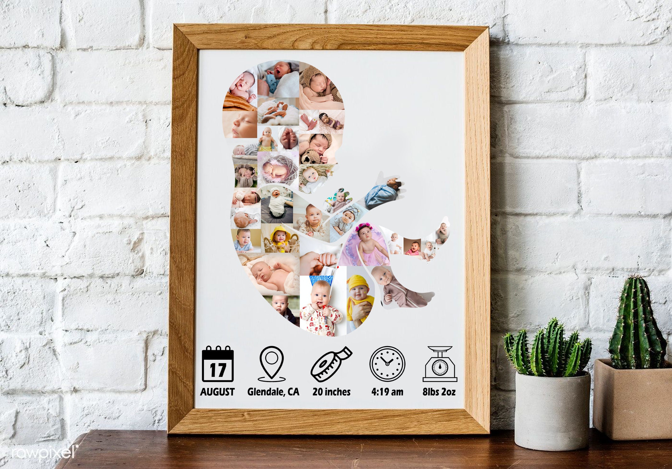 Custom Baby Collage, Personalize Photo Collage, Baby Photo Collage Gift ...