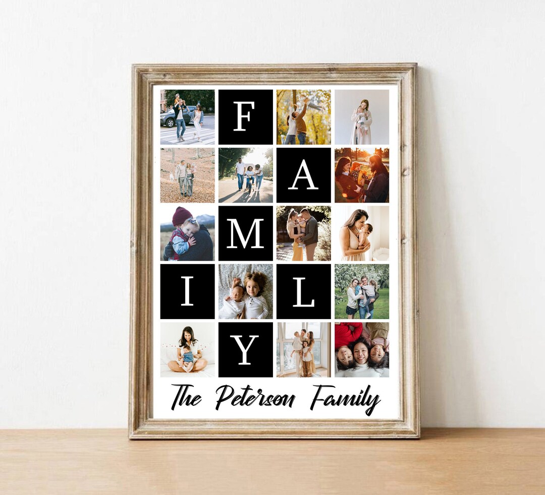 Personalized Family Gift, Family Photo Collage, Family Photo Gift ...