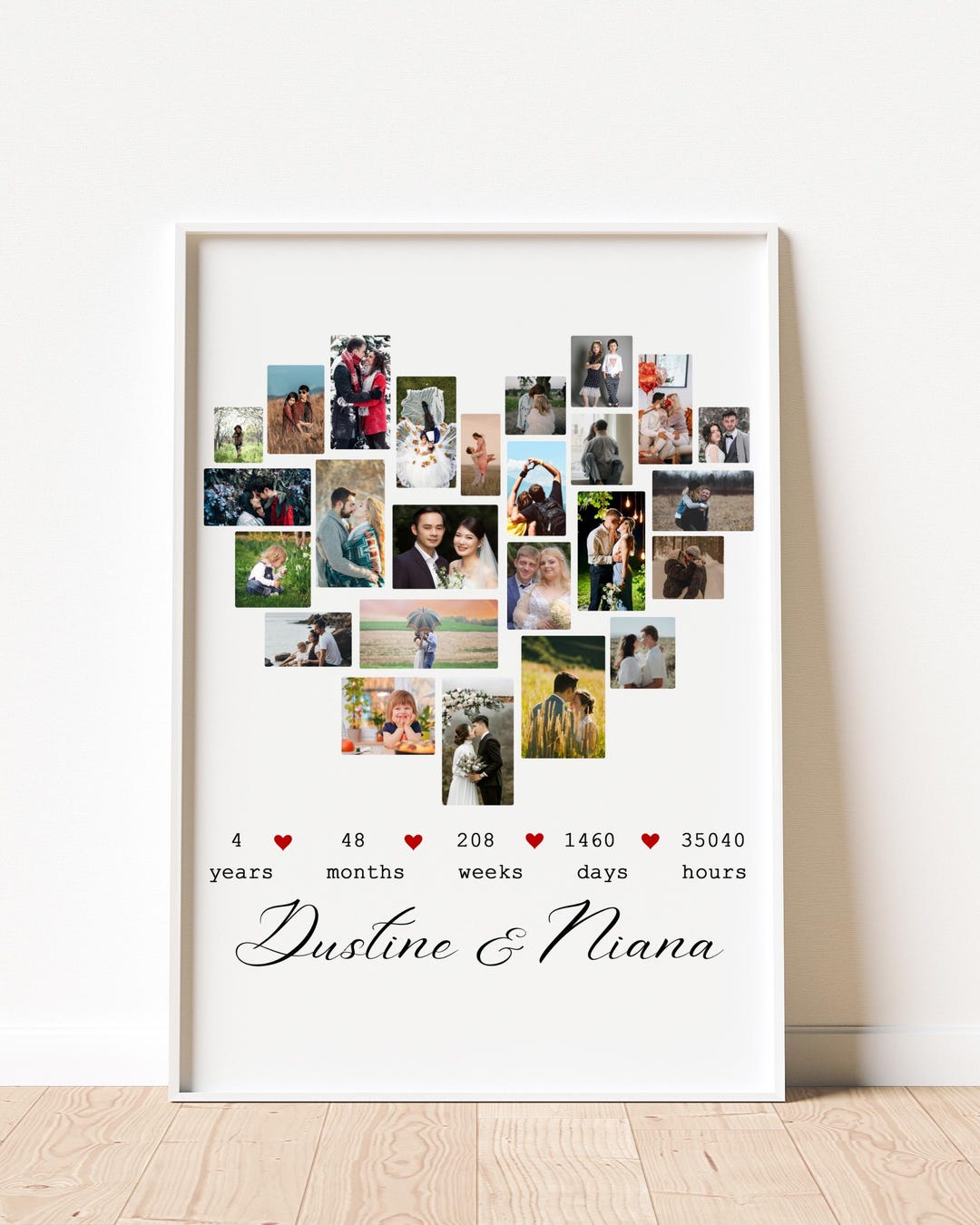 4th Year Anniversary Photo Collage, Number 4 Collage, Canva Collage ...