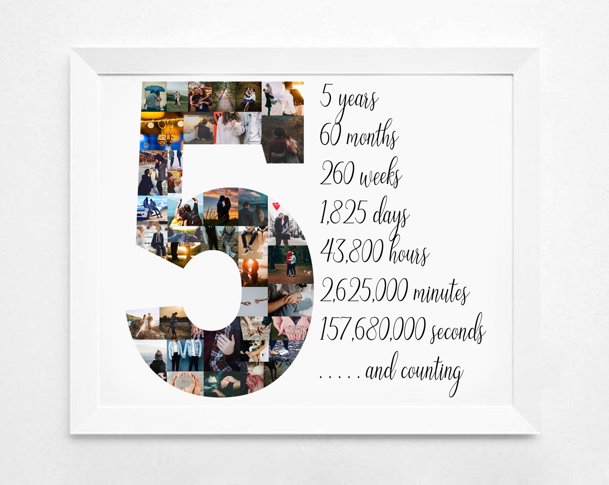 Custom 5th Anniversary Gift for Her 5 Year Anniversary Fifth | Etsy