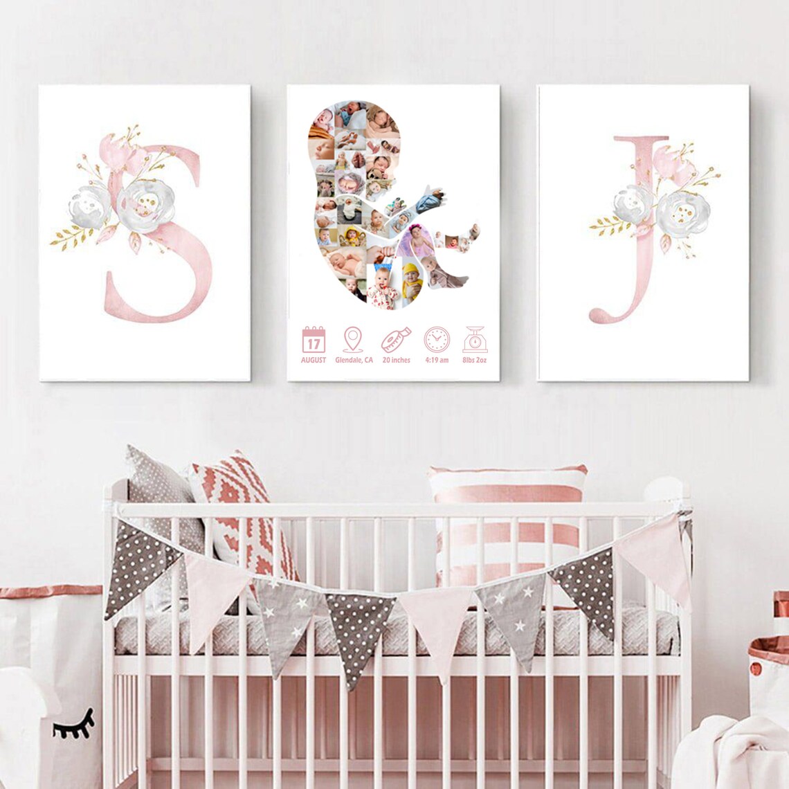 Custom Baby Collage, Personalize Photo Collage, Baby Photo Collage Gift ...