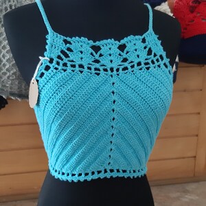 Handmade Crochet Cropped Top Open Back Crochet Top Small | Etsy