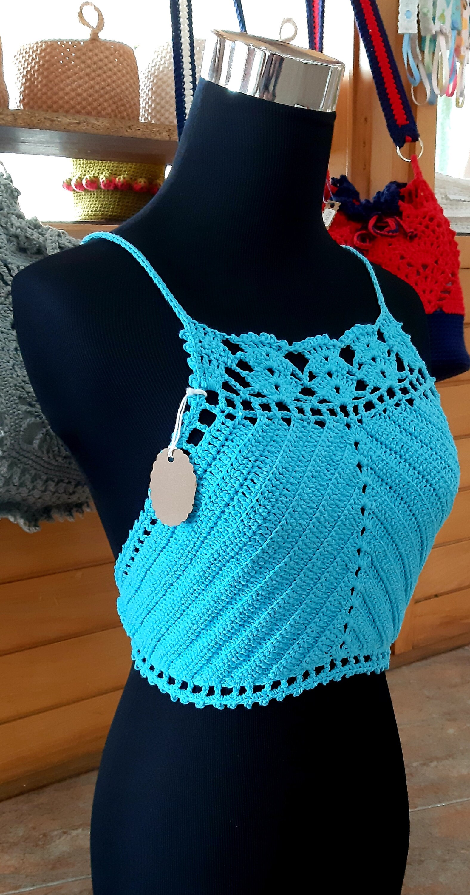 Handmade Crochet Cropped Top Open Back Crochet Top Small - Etsy