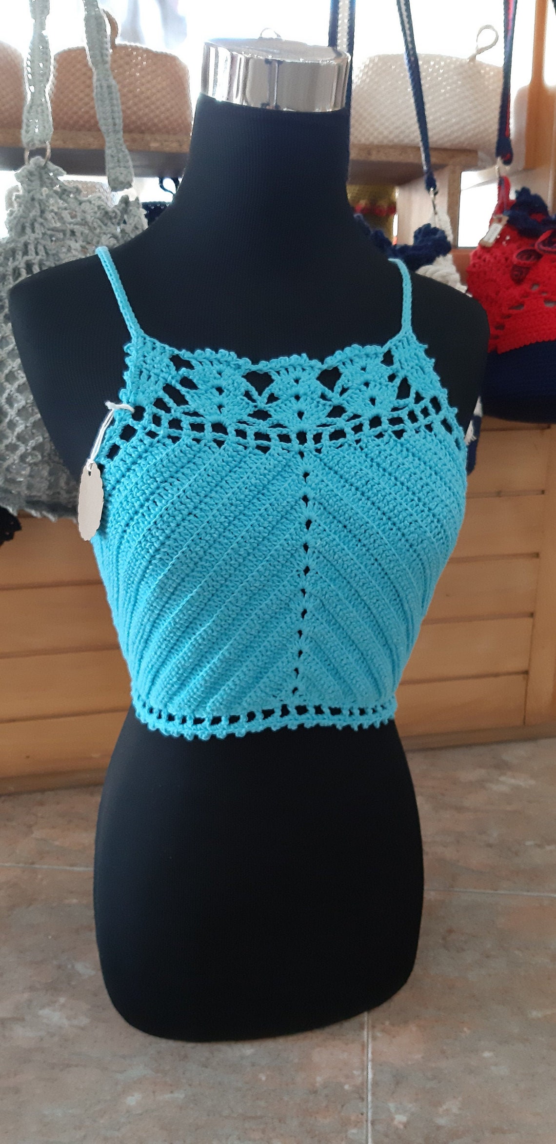 Handmade Crochet Cropped Top Open Back Crochet Top Small | Etsy