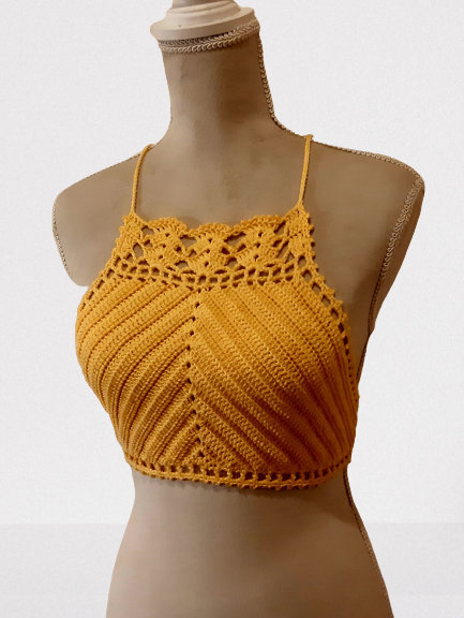 Handmade Crochet Cropped Top Open Back Crochet Top Small - Etsy
