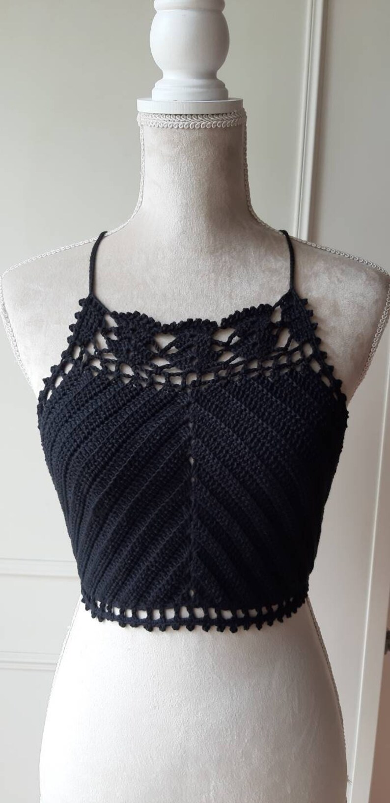 Handmade Crochet Cropped Top Open Back Crochet Top Small | Etsy