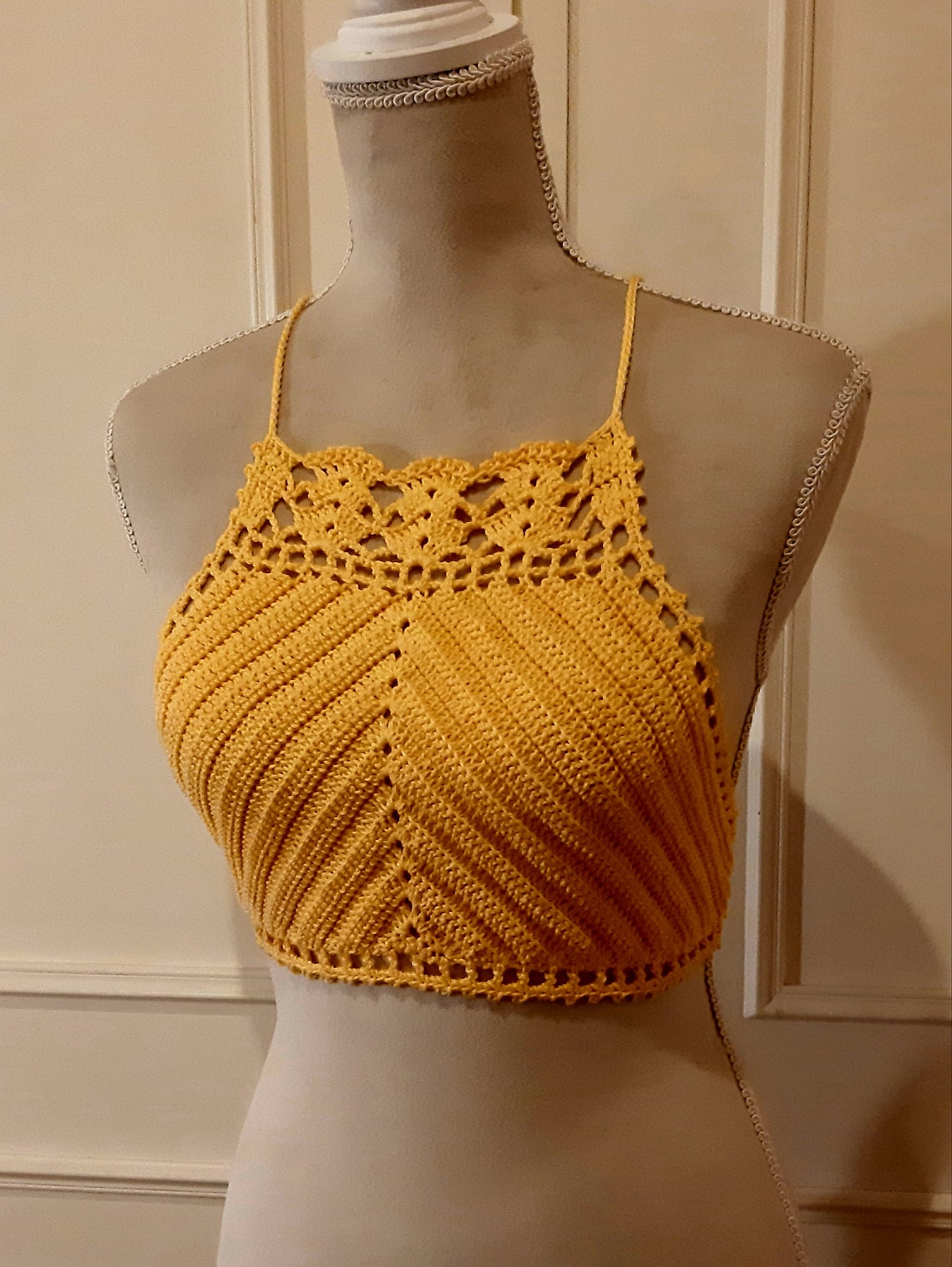 Handmade Crochet Cropped Top Open Back Crochet Top Small | Etsy