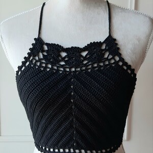 Handmade Crochet Cropped Top Open Back Crochet Top Small - Etsy