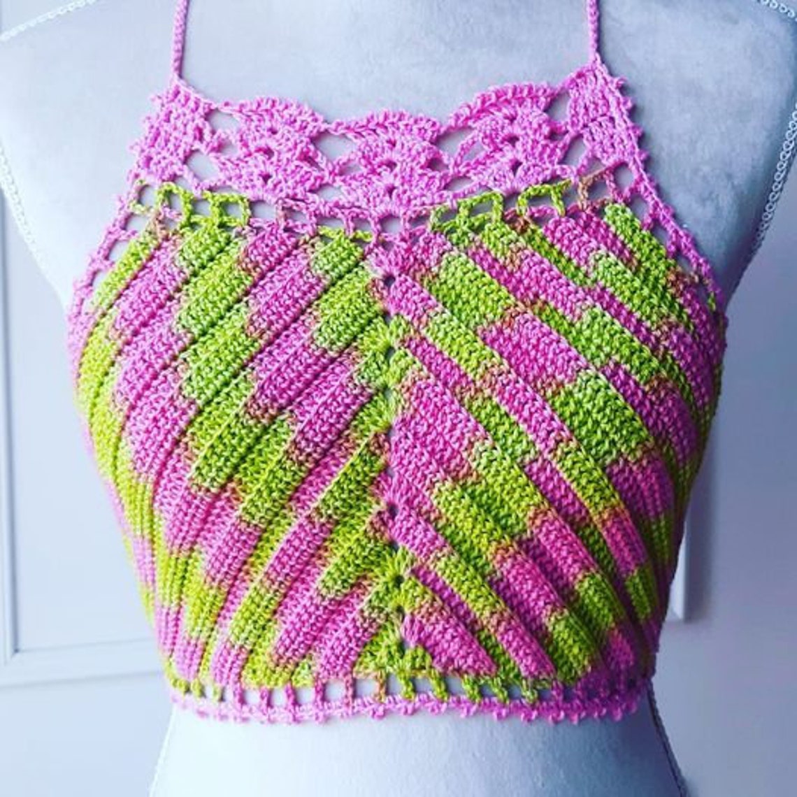 Handmade Crochet Cropped Top Open Back Crochet Top Small - Etsy