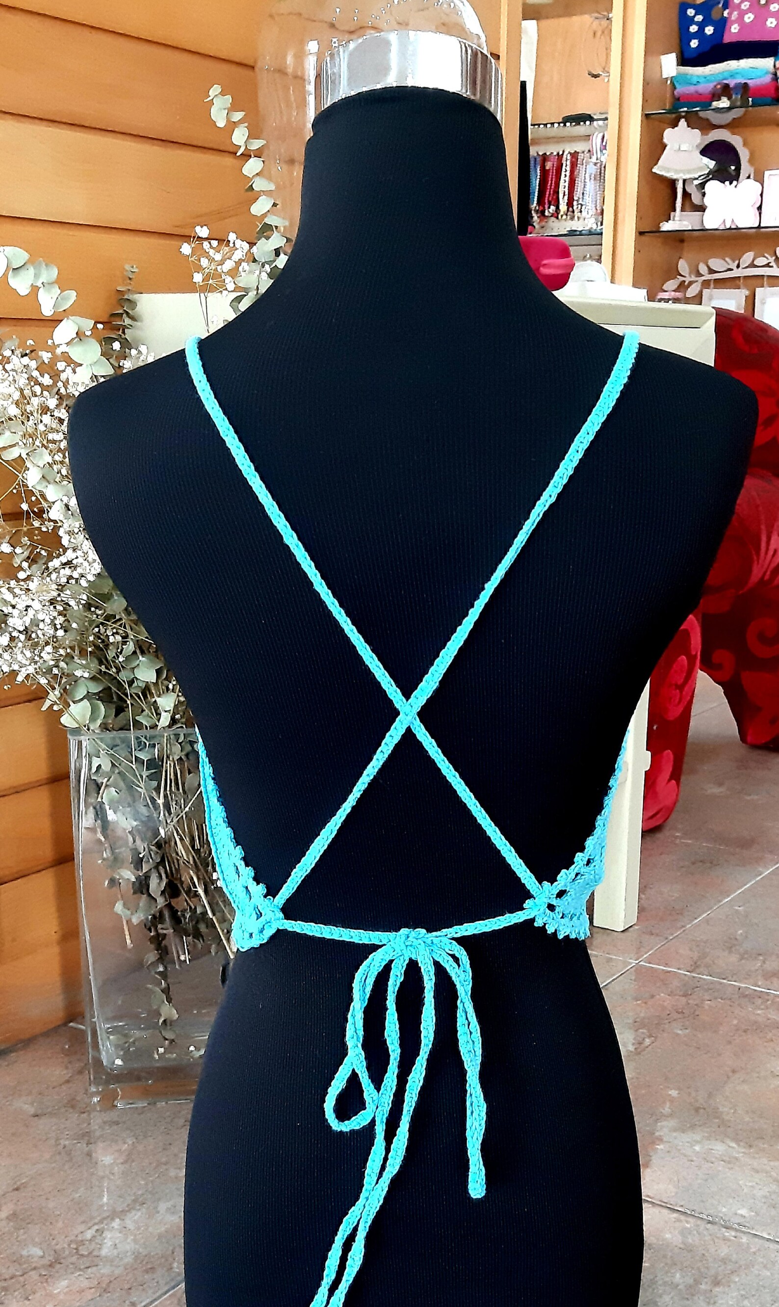 Handmade Crochet Cropped Top Open Back Crochet Top Small | Etsy