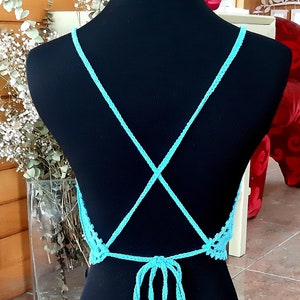 Handmade Crochet Cropped Top Open Back Crochet Top Small | Etsy