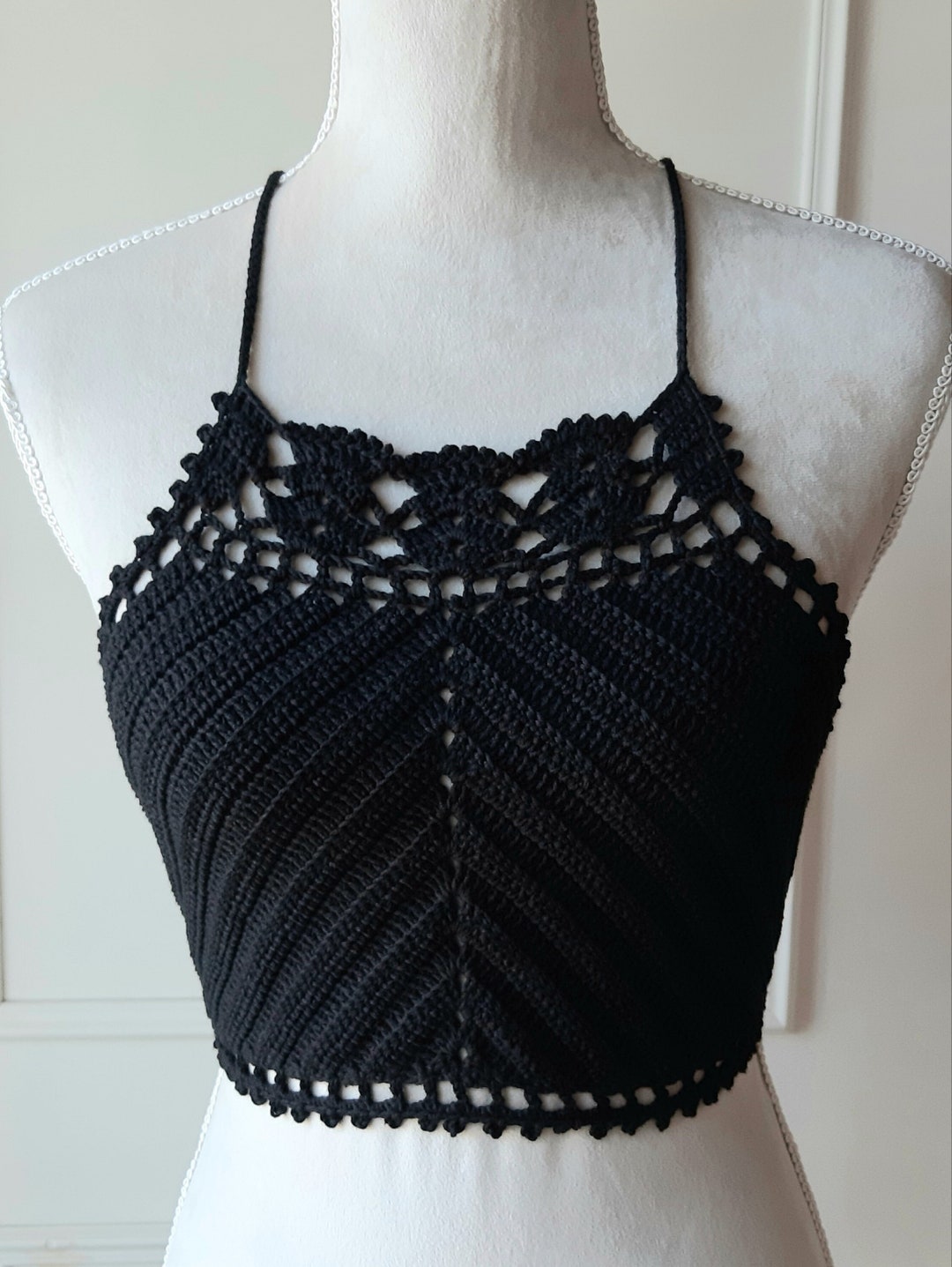 Handmade Crochet Cropped Top, Open Back Crochet Top, Small/medium Size ...