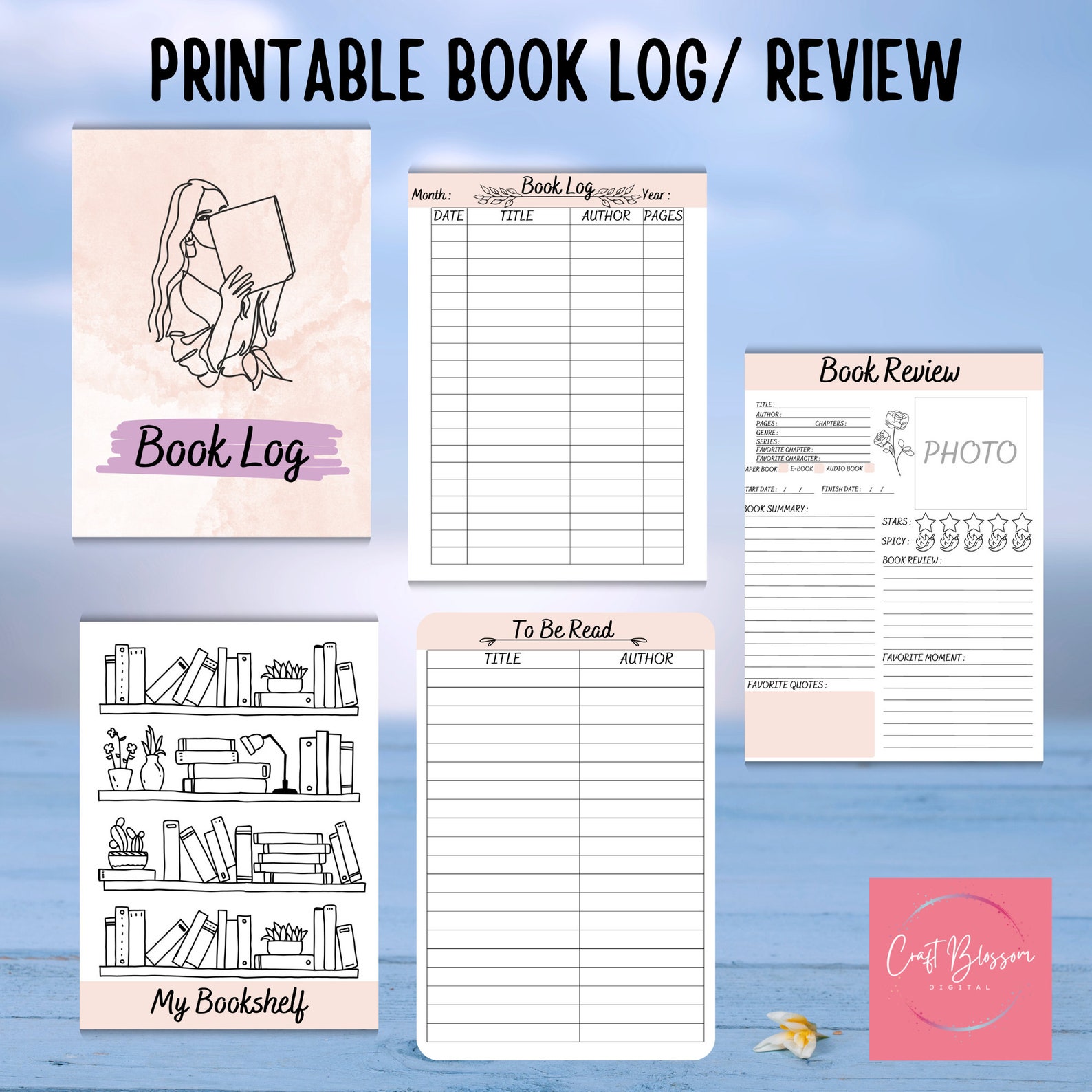 Book Review Template, Book Log, Reading Tracker, Printable Reading ...