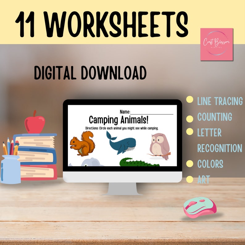 Camping Pre-k Packet Preschool Worksheets, Pre-k Activities, Learning ...