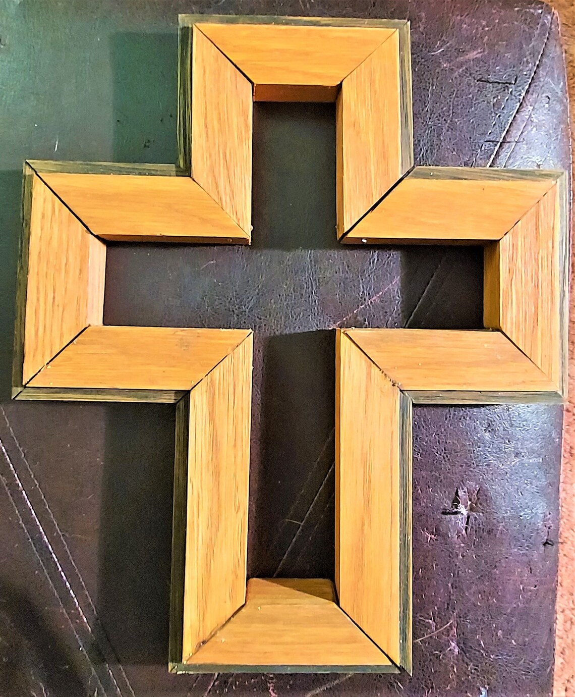 Ridge Framed Open Center Cross - Hand Stained - Quirky Creations - Etsy