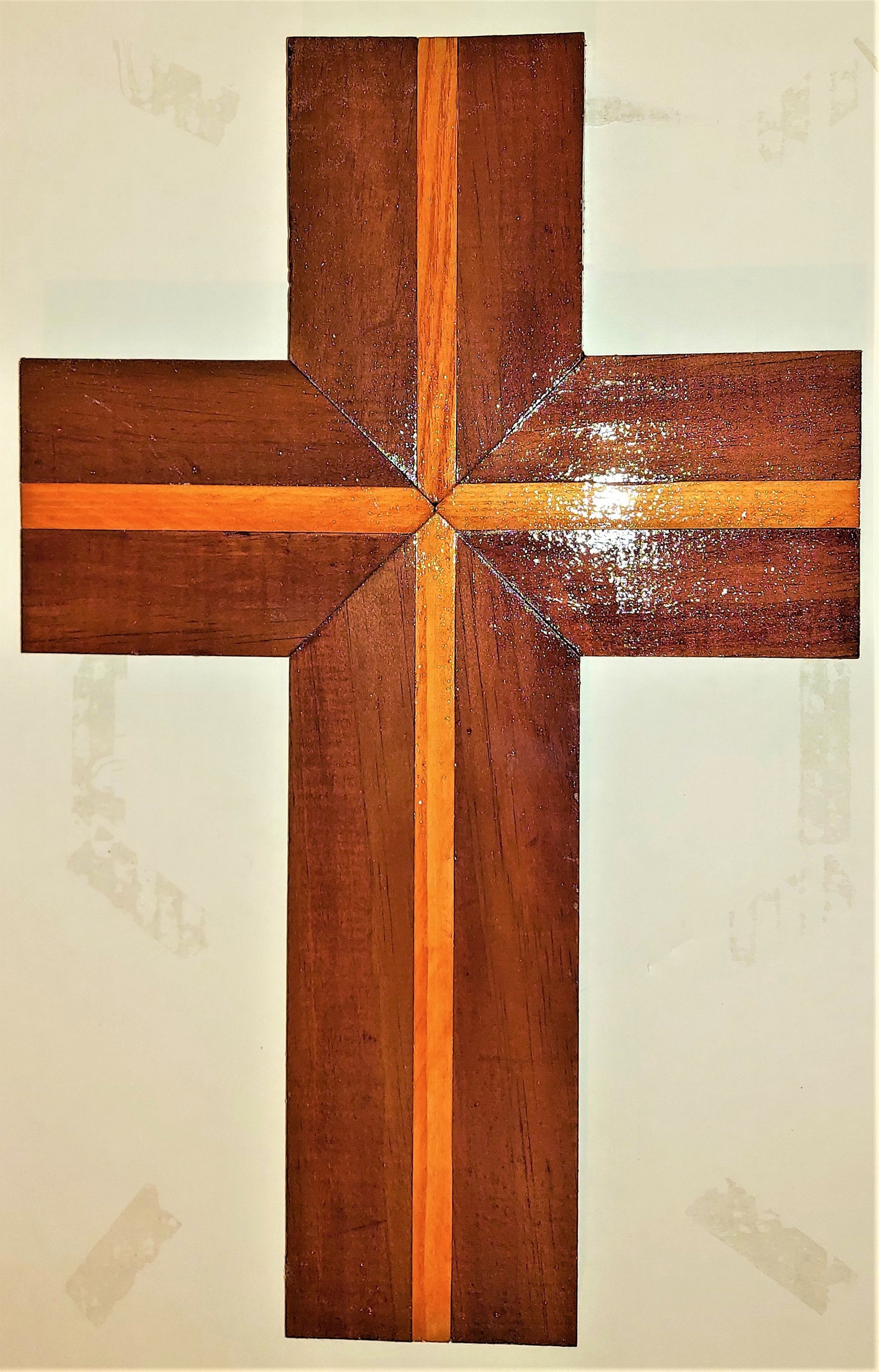 Cross Within - Interior Wooden Cross - Two-toned - Quirky Creations - Etsy