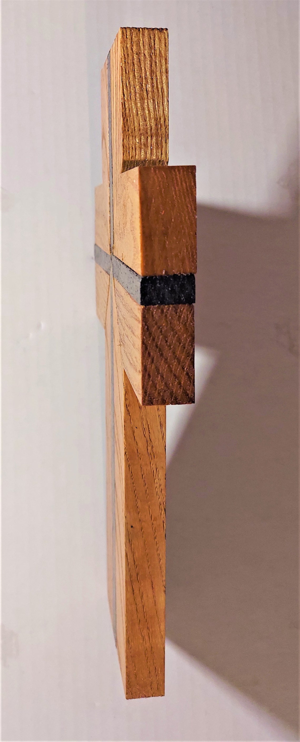 Cross Within Interior Wooden Cross Two-toned Quirky | Etsy