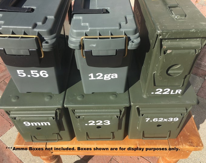 Ammo Can Bullet Vinyl Decal Label Stickers - Various Calibers - Etsy
