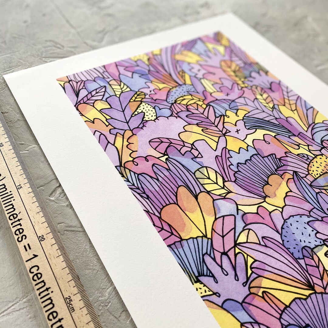 TROPICALE PLANTS 2 Colorful Print in Pink Hues - Etsy