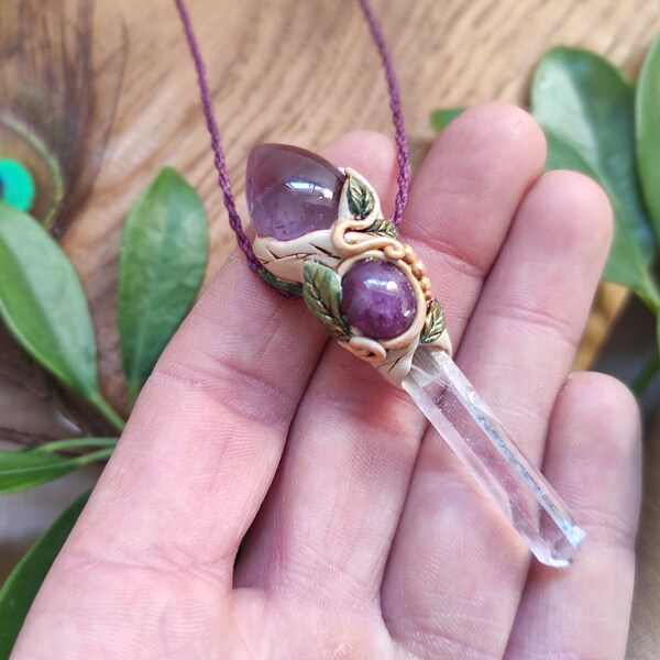 Crystal Clay Pendant - Etsy